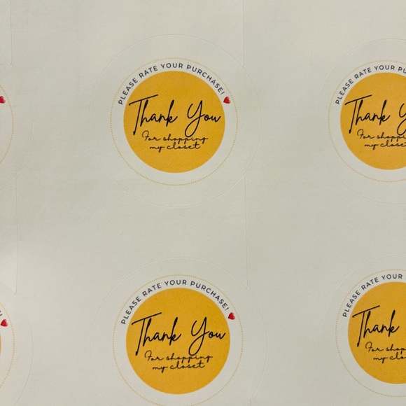 Design | Copy Custom Made 6 Count Rate Your Purchase Stickers | Poshmark